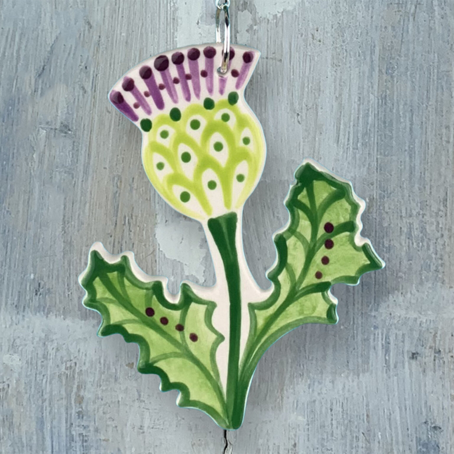 Multi-colour Thistle decoration. Handmade in the UK