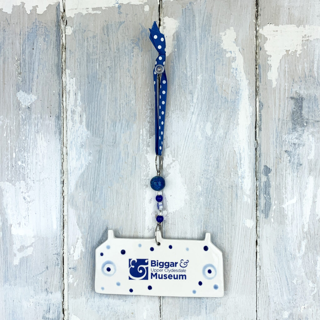 Blue Biggar Museum hanging decoration