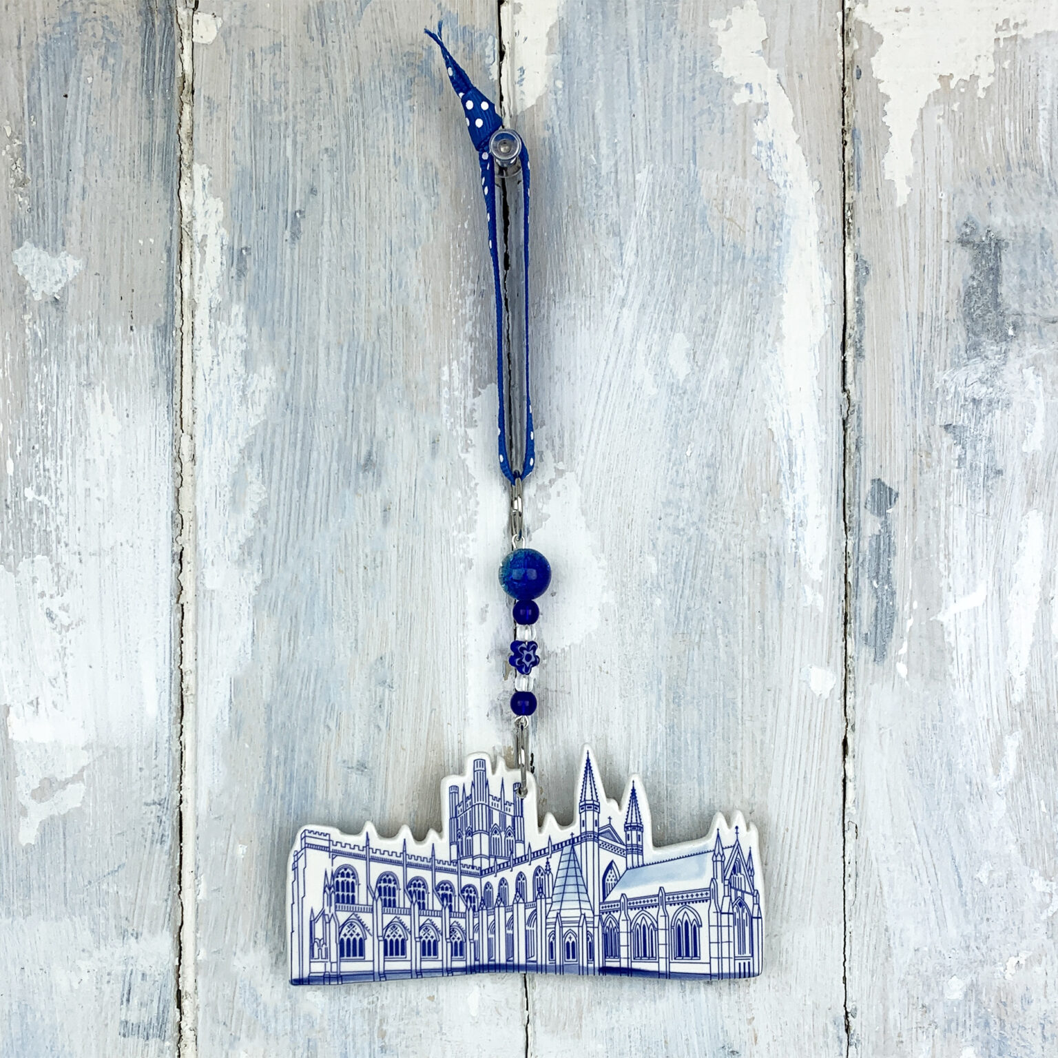 Blue Chester Cathedral hanging decoration