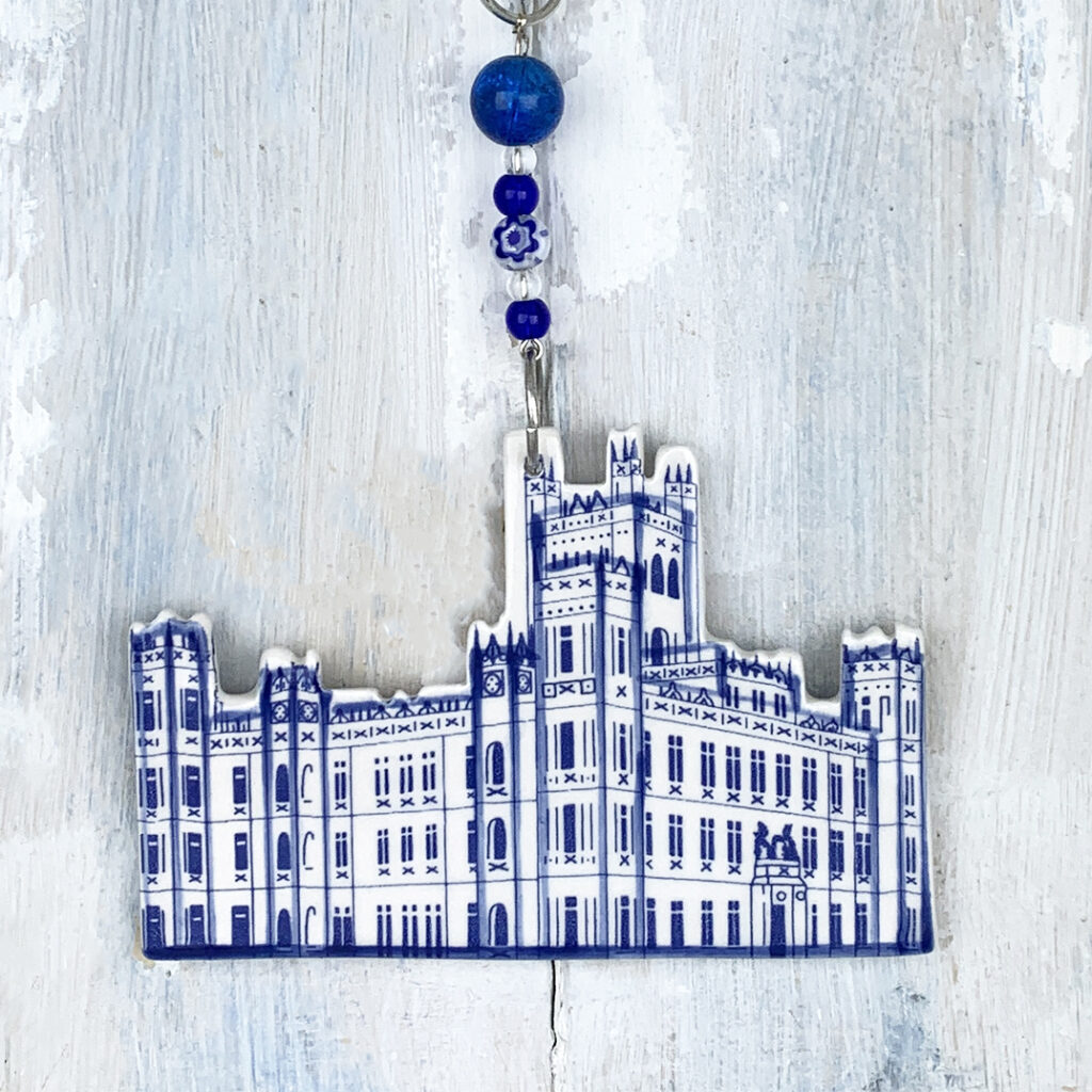 Blue Highclere Castle hanging decoration