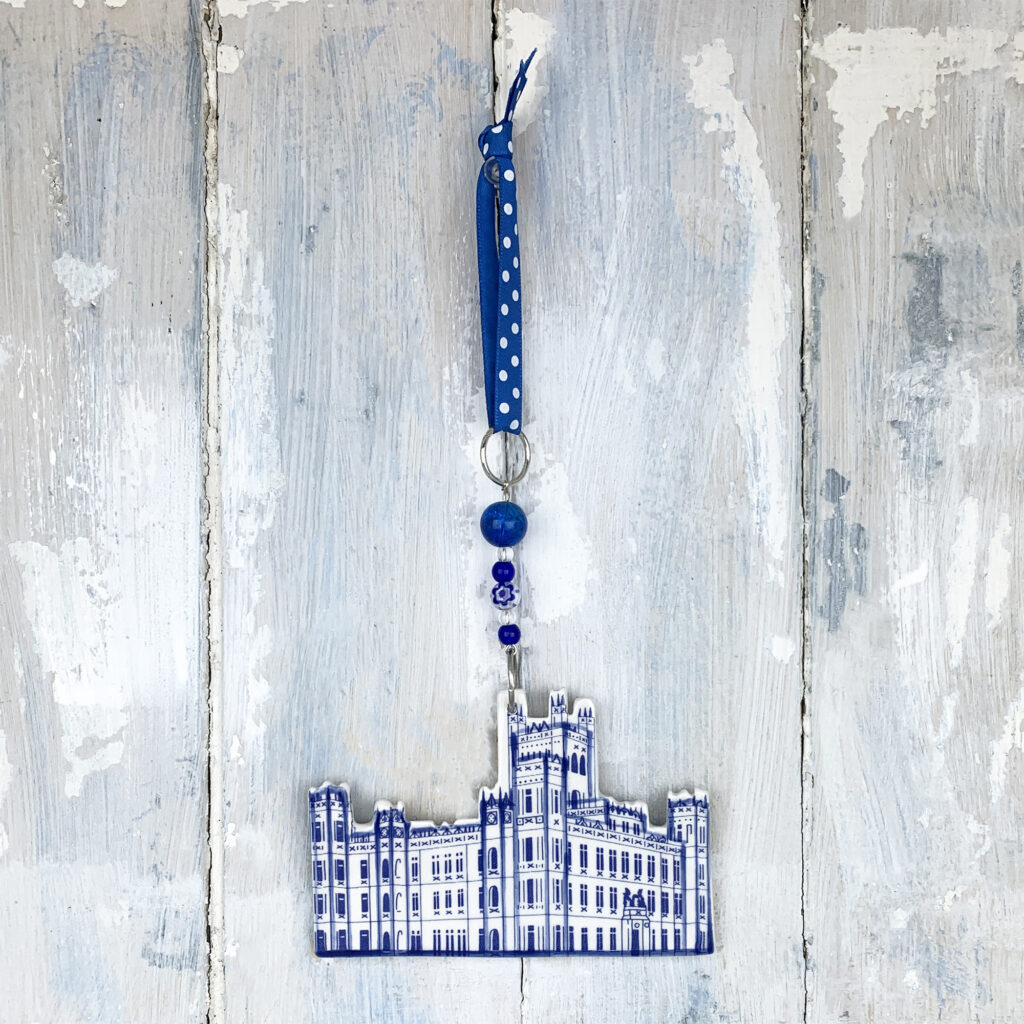 Blue Highclere Castle hanging decoration
