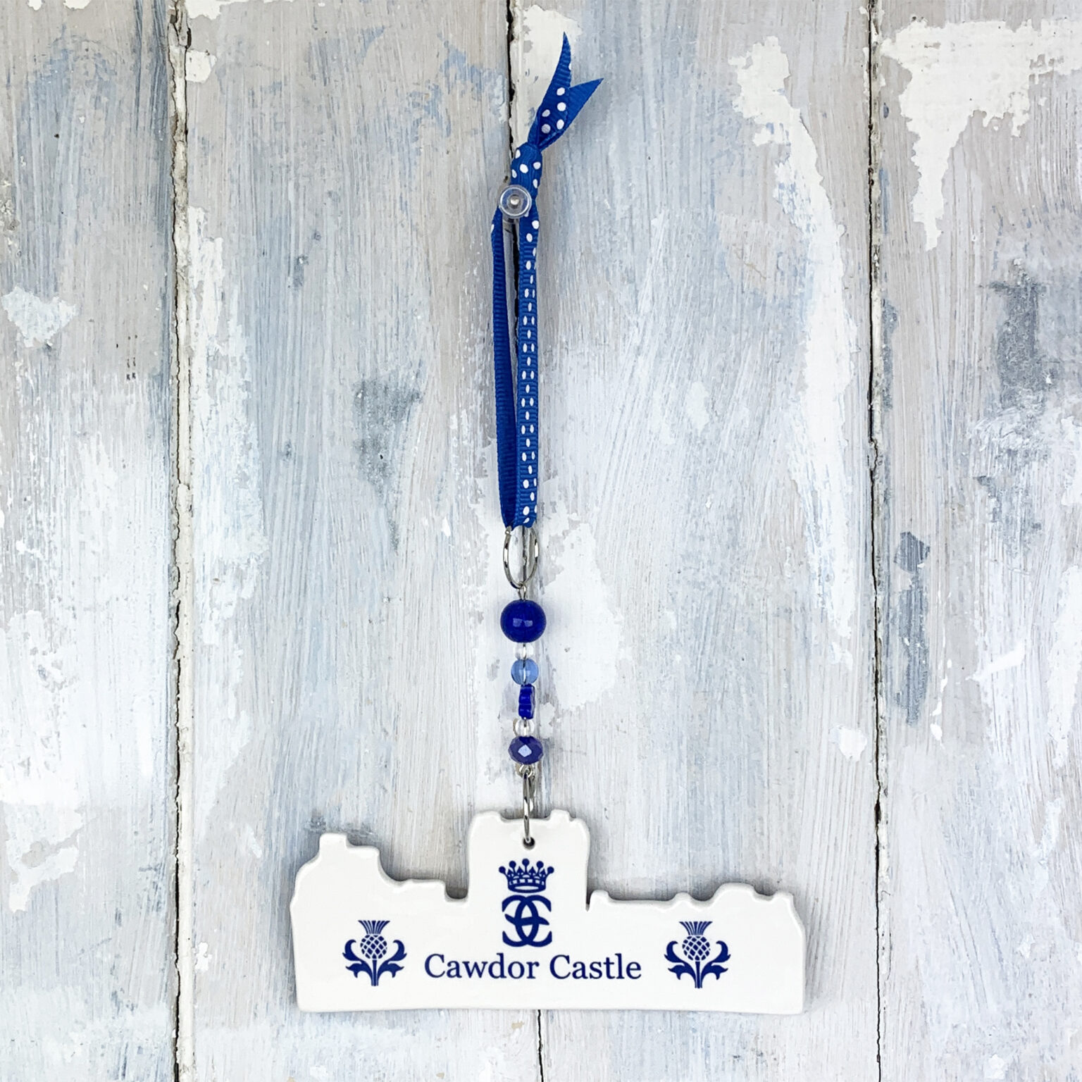 Blue Cawdor Castle hanging decoration