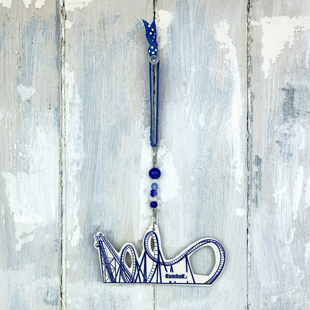 Blue Loop-the-Loop Rollercoaster hanging decoration