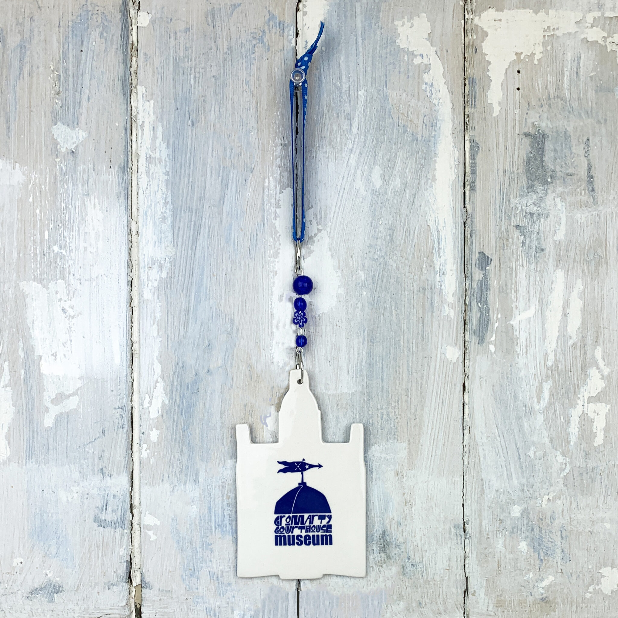 Blue Cromarty Courthouse Museum hanging decoration