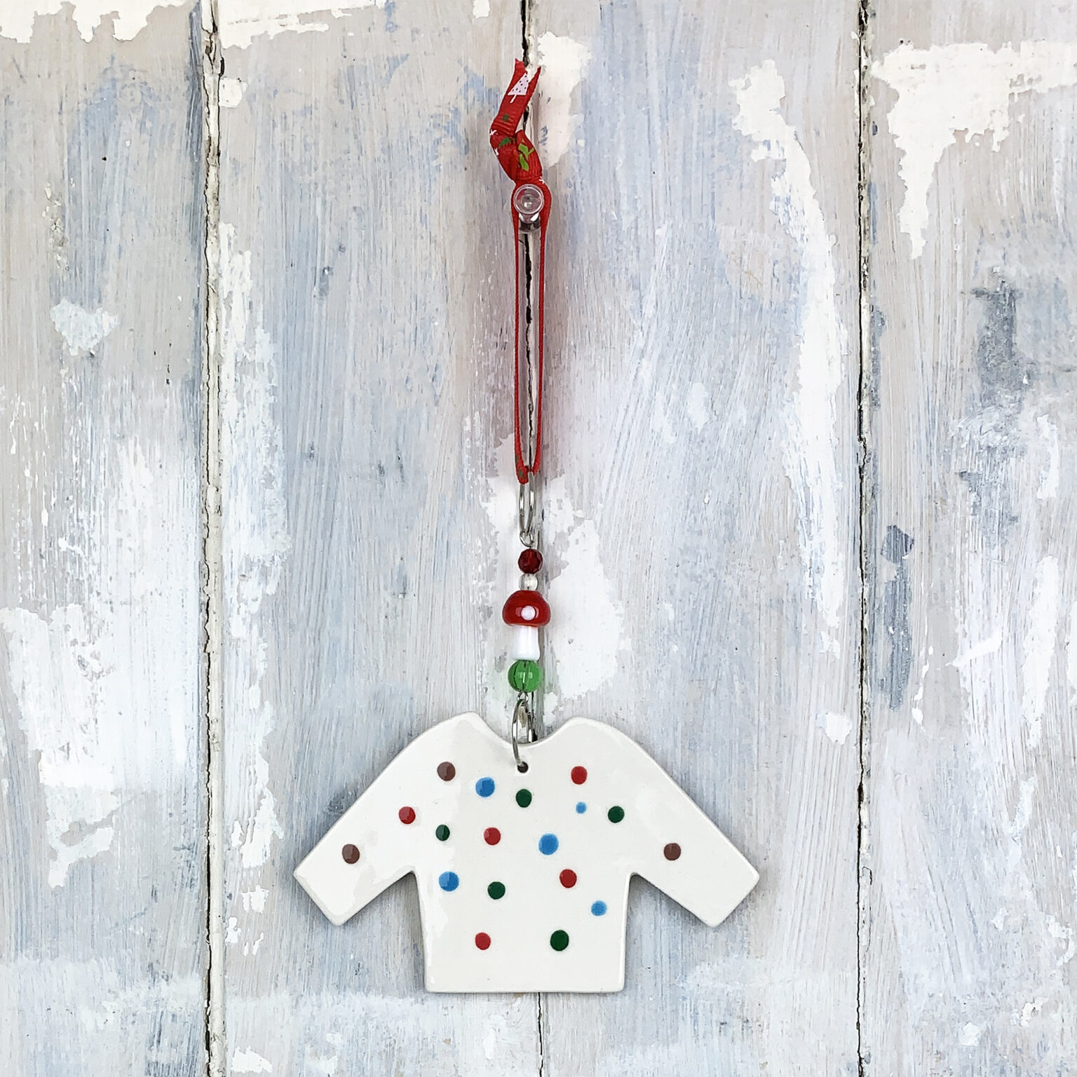 Multi-colour Christmas Jumper 2026 decoration. Handmade in the UK